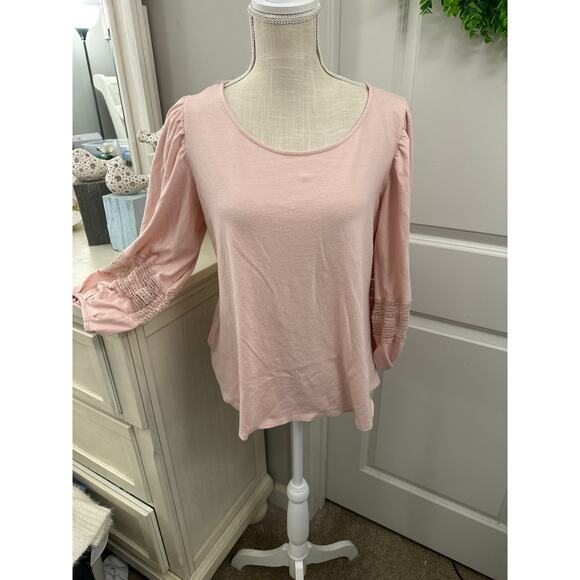 a.n.a | Tops | Ana Size Large Petal Pink Super Soft Top With Knitted ...